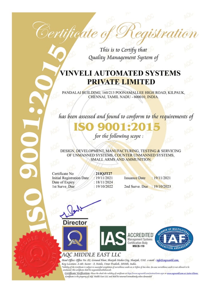 Certification - VINVELI India